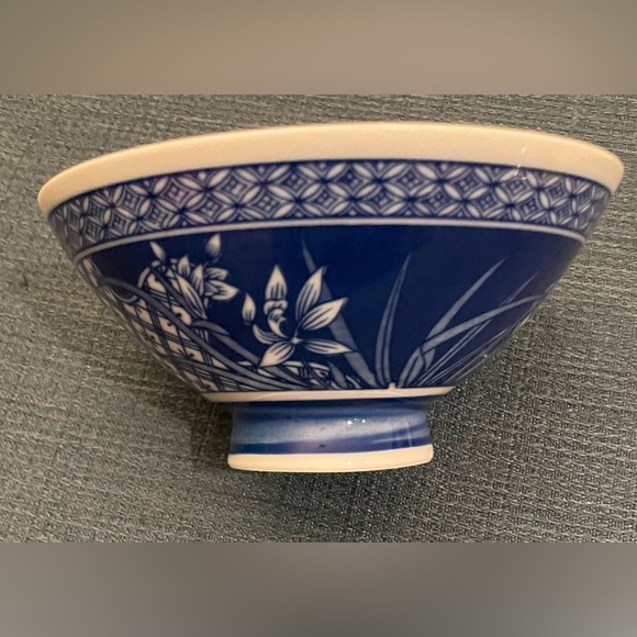 Dining | Vintage Porcelain Blue White Chinese Rice Bowl | Poshmark